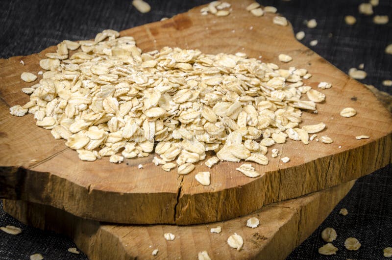 Oatmeal Scattered on the Trencher Stock Photo - Image of cuisine ...