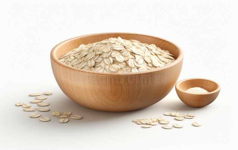 Oatmeal on a White Background. Generative by Ai Stock Illustration ...