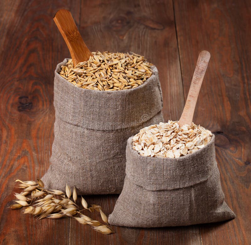 Oats and Oat Flakes in Bags Stock Image - Image of diet, health: 34726049