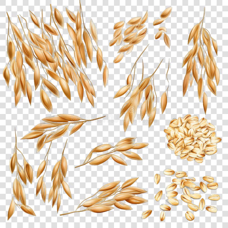 Oats set illustration stock illustration. Illustration of diet - 341484458