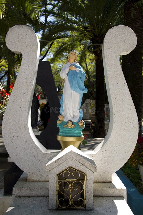 Oaxaca, Mexico-October 31, 2016- Grave Marker in a Cemetery with the ...