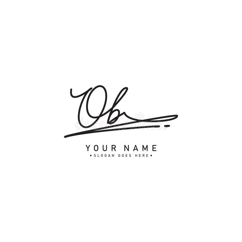 OB Initial Letter Signature Logo Template - Handwritten Vector Logo ...