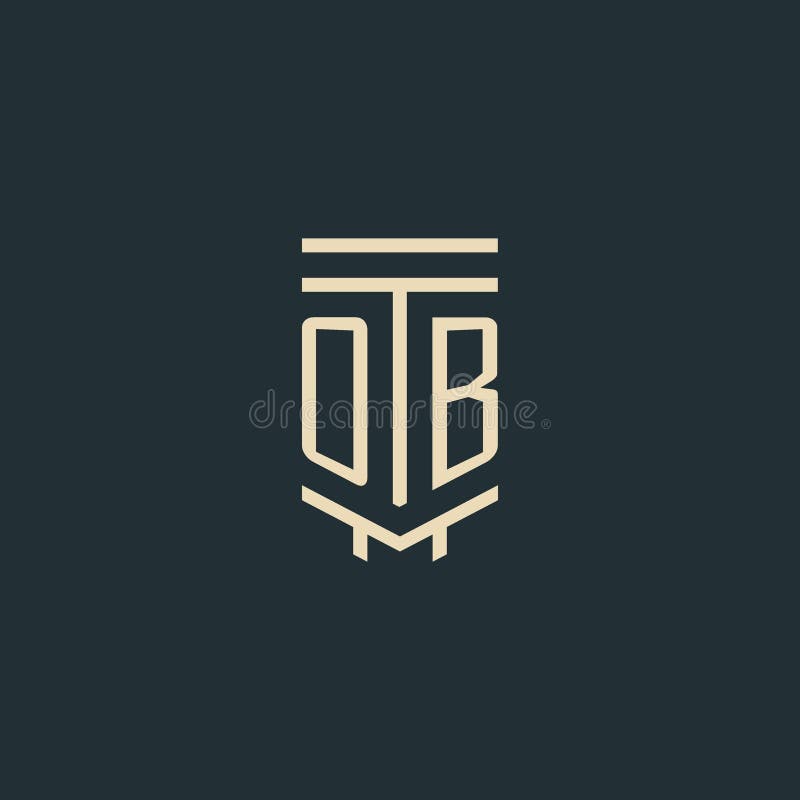 OB Initial Monogram with Simple Line Art Pillar Logo Designs Stock ...