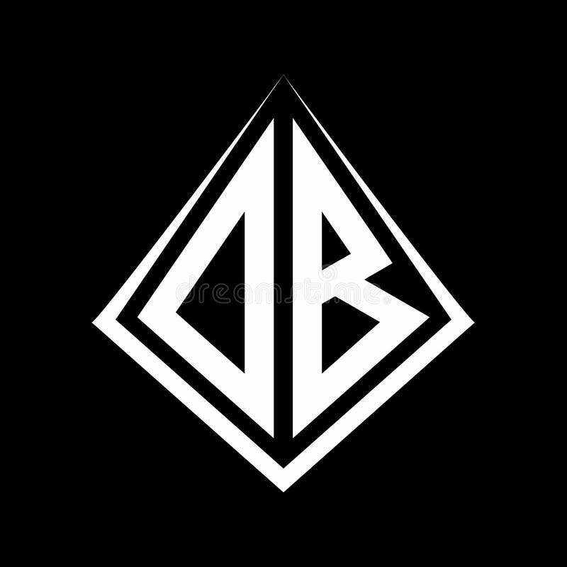 OB Logo Letters Monogram with Prisma Shape Design Template Stock Vector ...