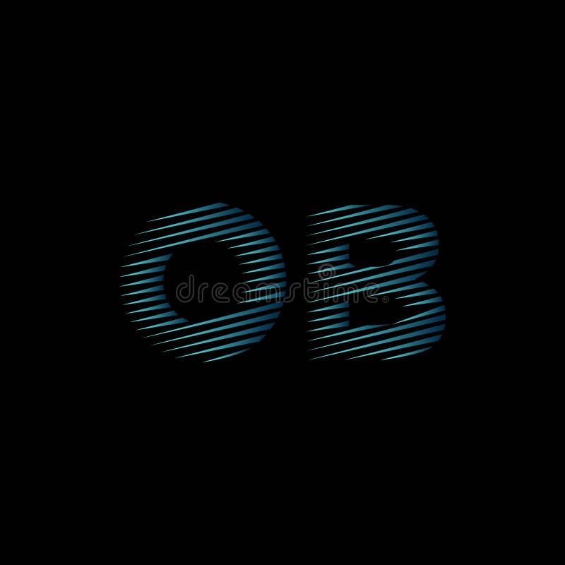 OB Monogram Lines Style Blue Light Vector Stock Vector - Illustration ...