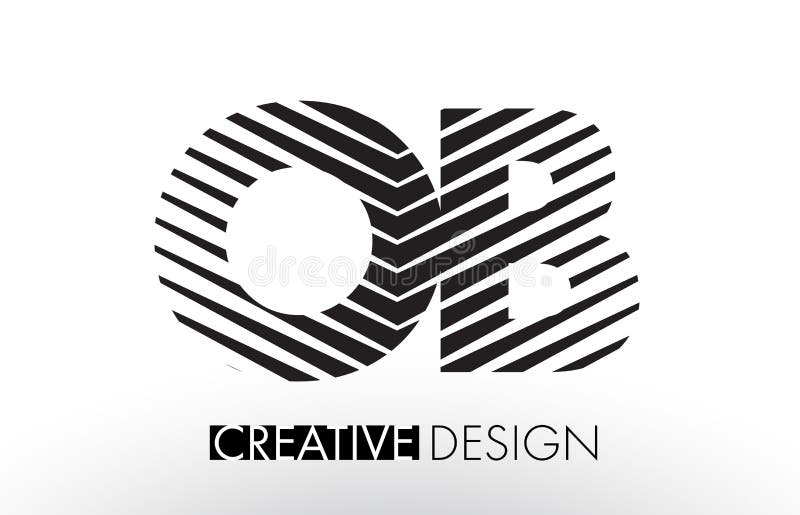 OB O B Lines Letter Design with Creative Elegant Zebra Stock Vector ...
