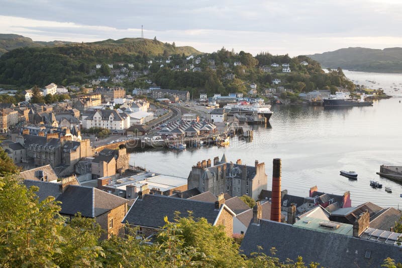 Oban Harbor in Scotland stock image. Image of building - 28059709