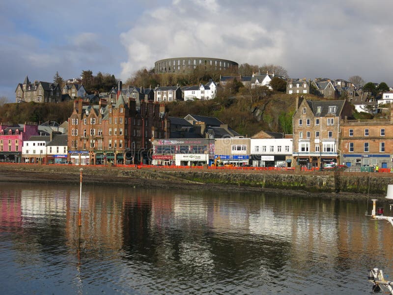 OBAN,SCOTLAND,MAY-8, 2015, Oban Bay, St Columba Cathedral and Al ... OBAN,SCOTLAND,MAY-8, 2015, Oban Bay, St Columba Cathedral and Al ...
