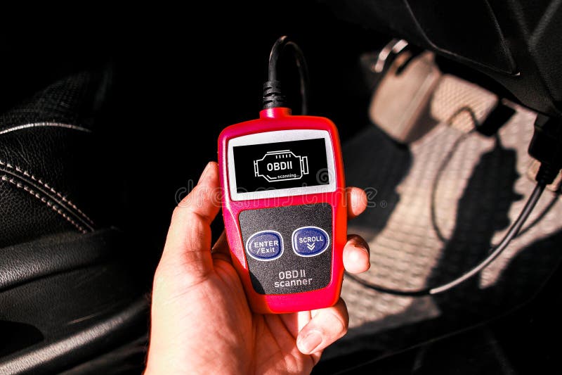 OBD Scanner Tool , OBD2 Scanner in a Car Mechanic Hand for Car Engine ...