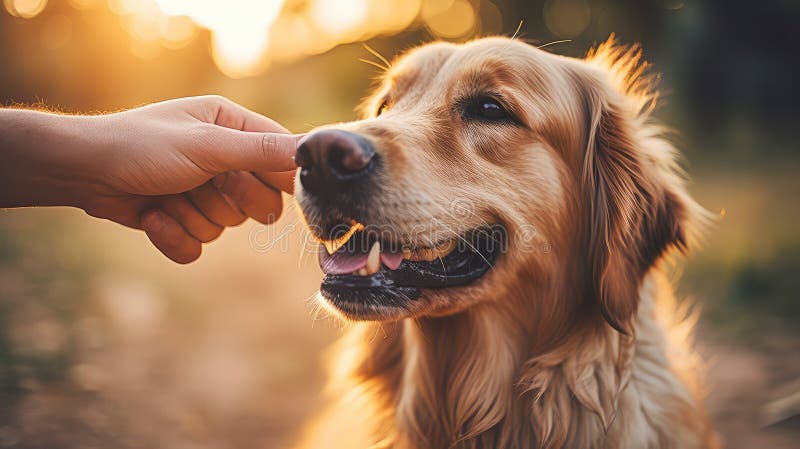 Obedience dog hand shake stock illustration. Illustration of harmony ...