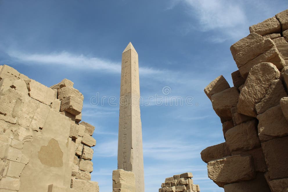 Obelisk Inside Karnak Temple Stock Image - Image of monument, building ...