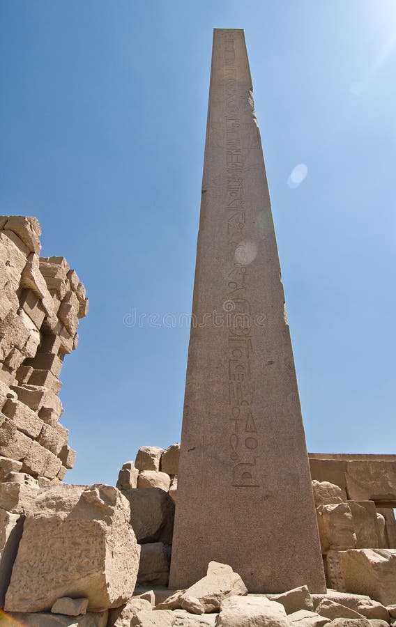Obelisk at the Karnak Temple Stock Image - Image of details, history ...