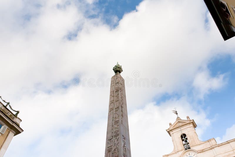 Obelisk on Piazza Di Montecitorio, Rome Stock Photo - Image of egiptian ...