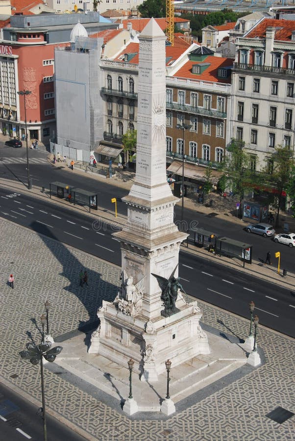 Obelisk in Praca Dos Restauradores Stock Photo - Image of restauradores ...
