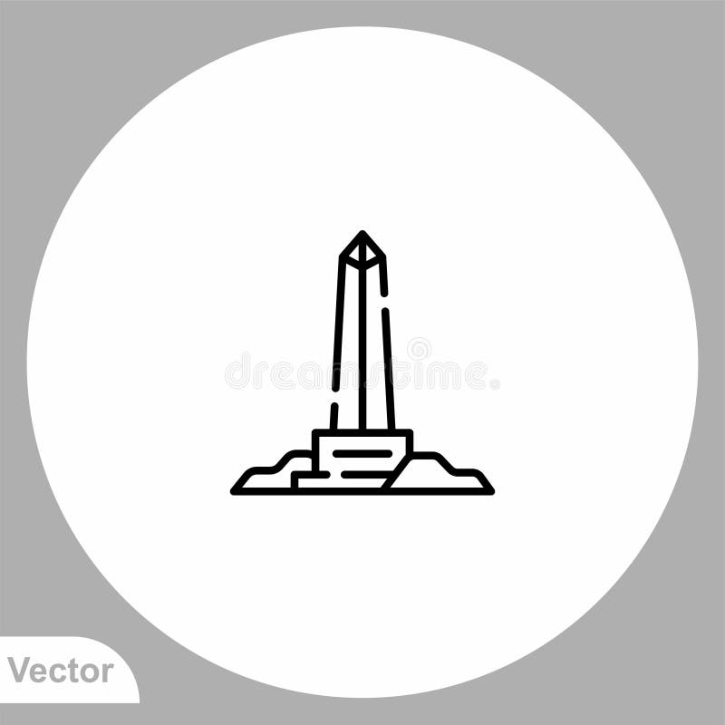 Obelisk Vector Icon. Obelisk Editable Stroke. Obelisk Linear Symbol for ...