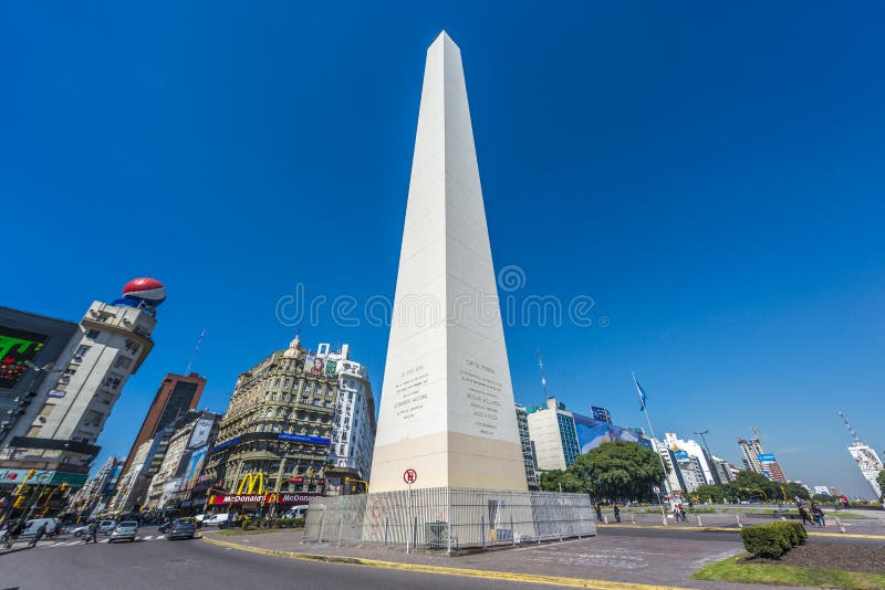 Obelisk W Buenos Aires. (El Obelisco) Fotografia Editorial - Obraz ...