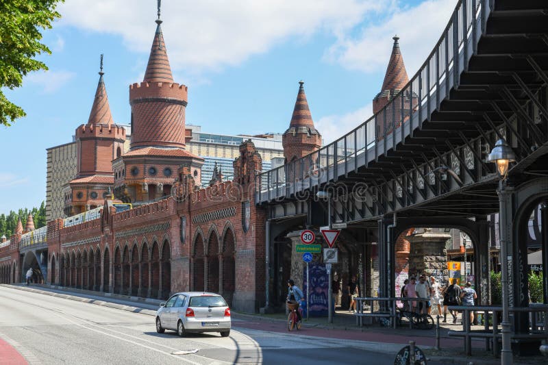 Oberbaum Bridge at Berlin on Germany Editorial Image - Image of metro ...