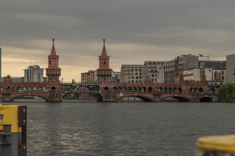 Oberbaum Bridge with Two Towers and Railway Track in Berlin Germany 06 ...