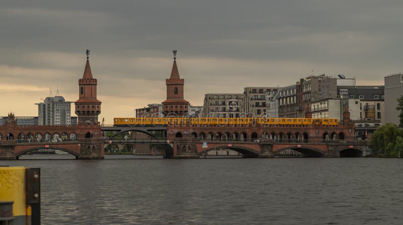 Oberbaum Bridge with Two Towers and Railway Track in Berlin Germany 06 ...