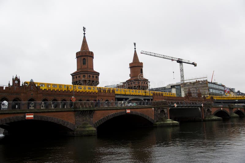Oberbaumbrucke, Berlin editorial stock photo. Image of architecture ...