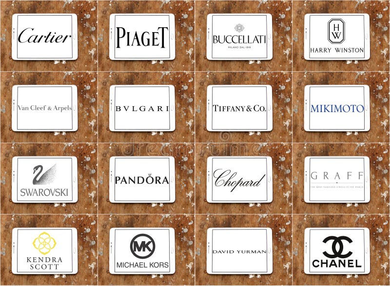 Oberste Berühmte Schmuckfirmenlogos Und -marken Redaktionelles ...