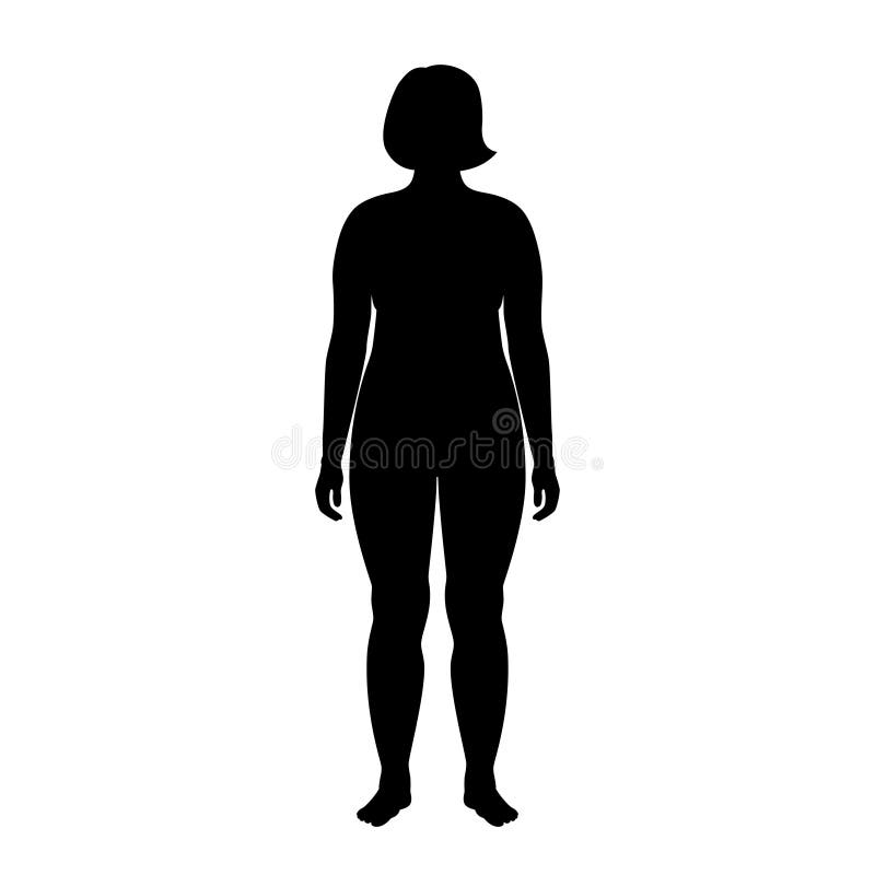 Obese woman silhouette stock vector. Illustration of figure - 159542965