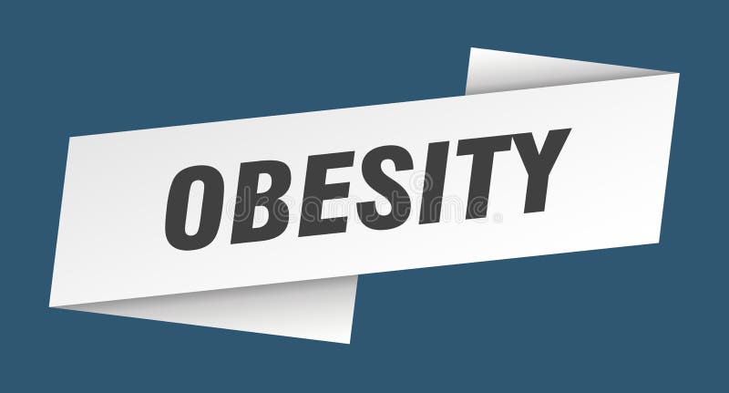 Obesity Banner. Obesity Ribbon Label Sign Set Stock Vector ...