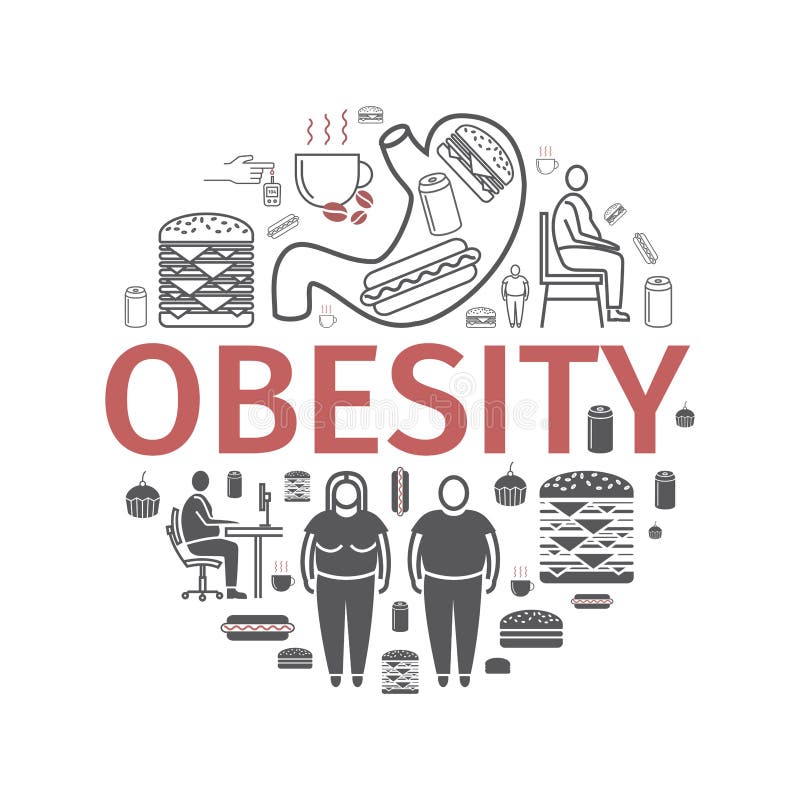 Obesity Vector Icon Design Template Stock Vector - Illustration of ...