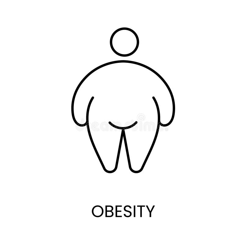 Obesity Line Icon in Vector with Editable Stroke Stock Vector ...