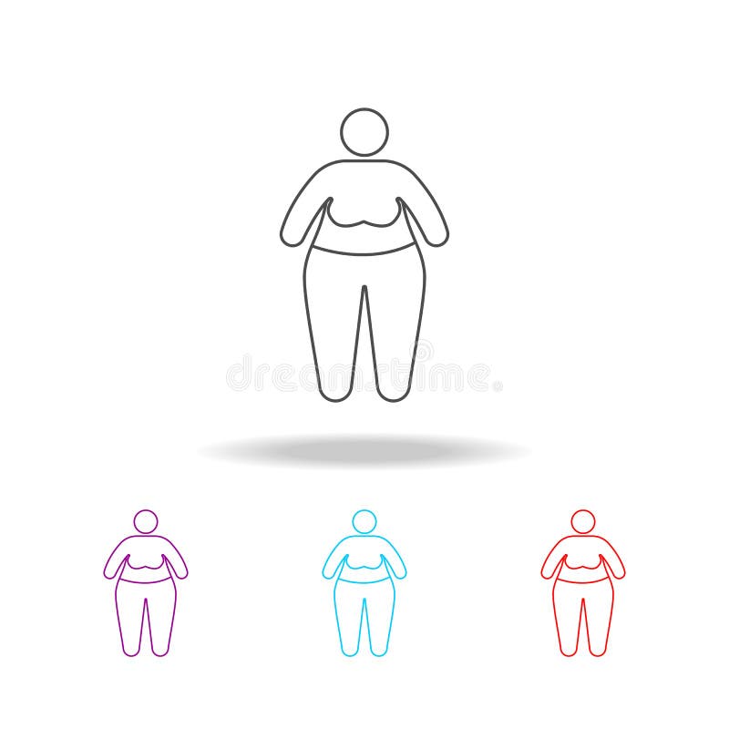 Obesity Problems Icons. Elements of Fast Food in Multi Colored Icons ...
