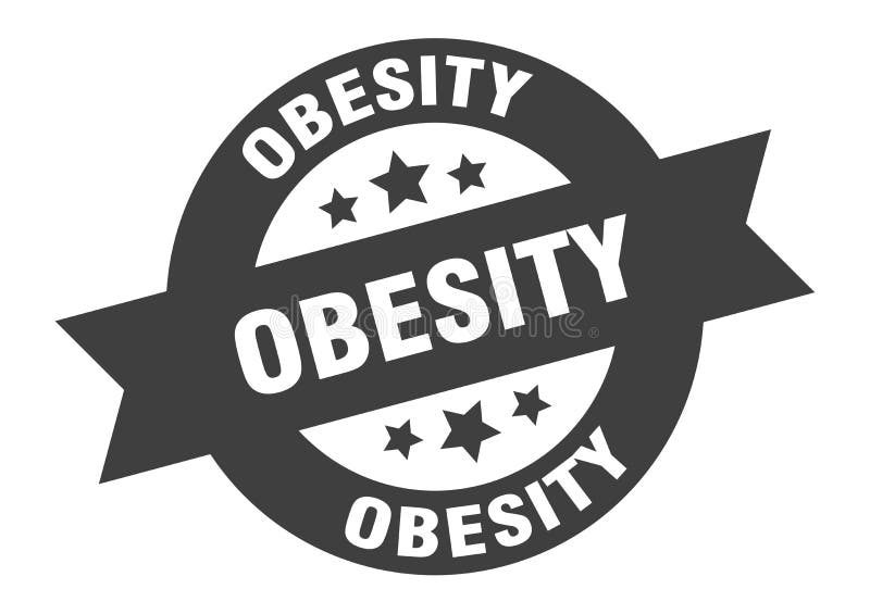 Obesity Sign. Obesity Round Ribbon Sticker Stock Vector - Illustration ...