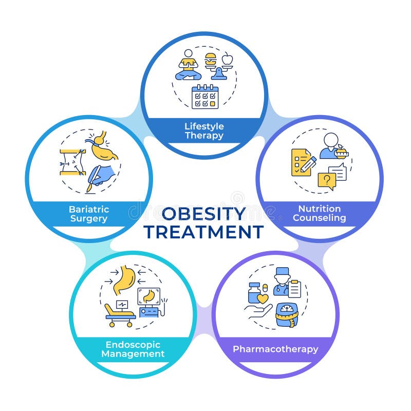 Obesity Treatment Infographic Circles Flowchart Stock Illustration ...