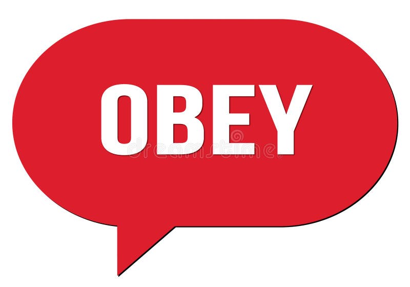 OBEY Text on Red Orange Ribbon Stamp Stock Illustration - Illustration ...
