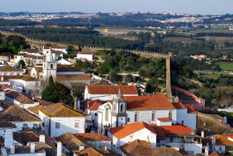 Obidos, Portugal stock photo. Image of narrow, attraction - 13685728