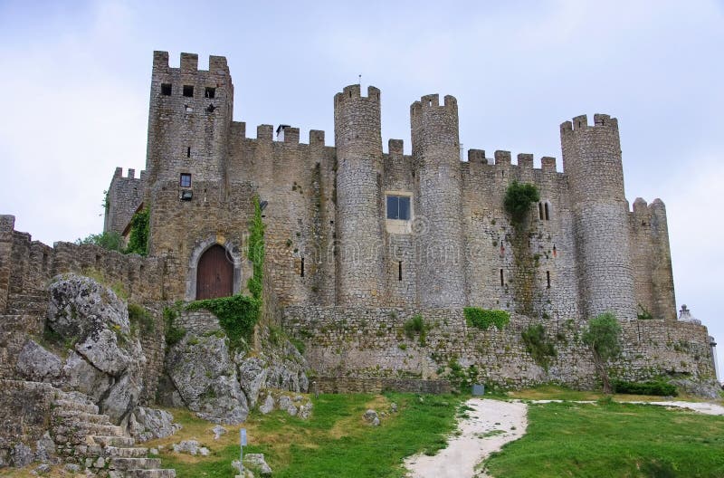 Obidos castle stock photo. Image of ancient, rain, fortress - 29927724
