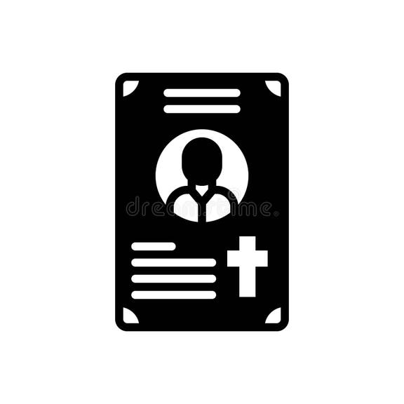 Black Solid Icon for Obituaries, Eulogy and Mourning Stock Vector ...