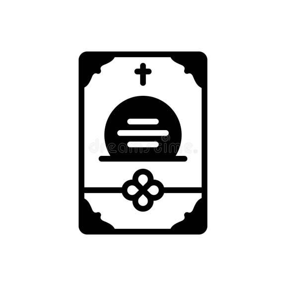 Black Solid Icon for Obituaries, Mourning and Card Stock Vector ...