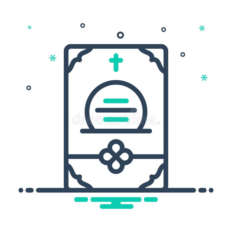 Mix Icon for Obituaries, Mourning and Card Stock Illustration ...