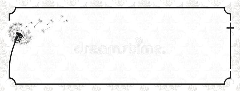 Dandelion Obituary Black Frame Cross Header Stock Vector - Illustration ...