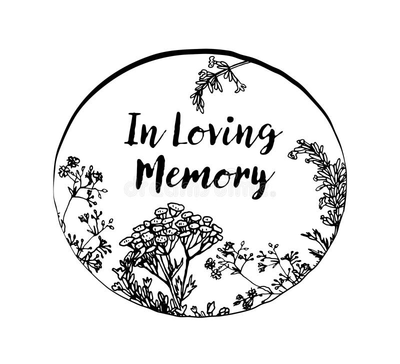 Obituary Postcard with the Text in Loving Memory. Stock Vector ...