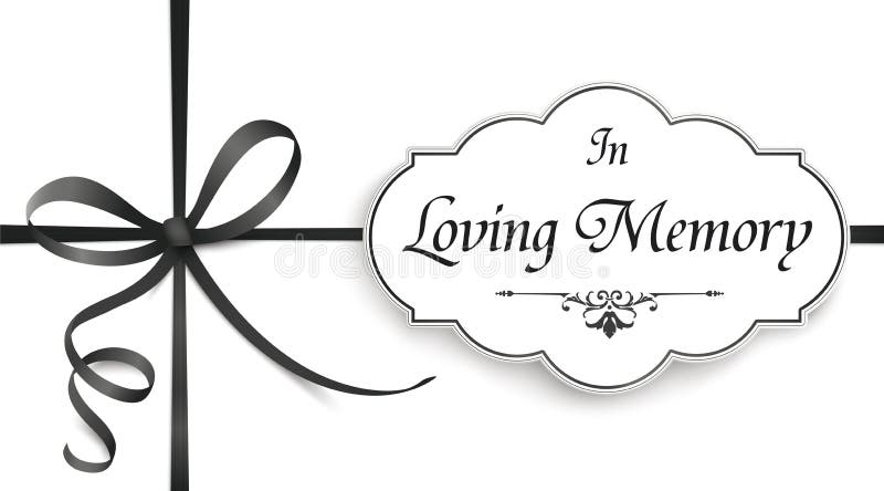 In Loving Memory Obituary Emblem Knot Cross Black Ribbon Header Stock ...