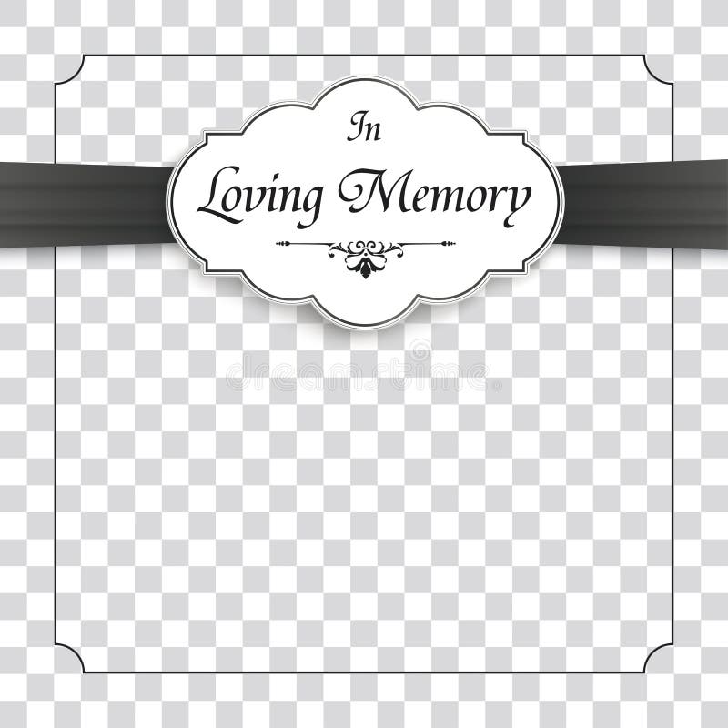 Obituary Frame Emblem Ribbon in Memory Stock Vector - Illustration of ...