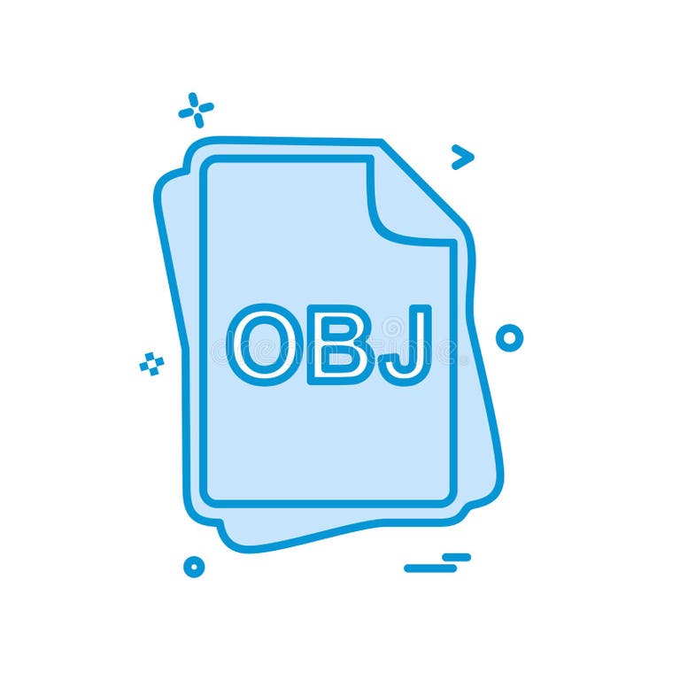 OBJ File Type Icon Design Vector Stock Vector - Illustration of ...
