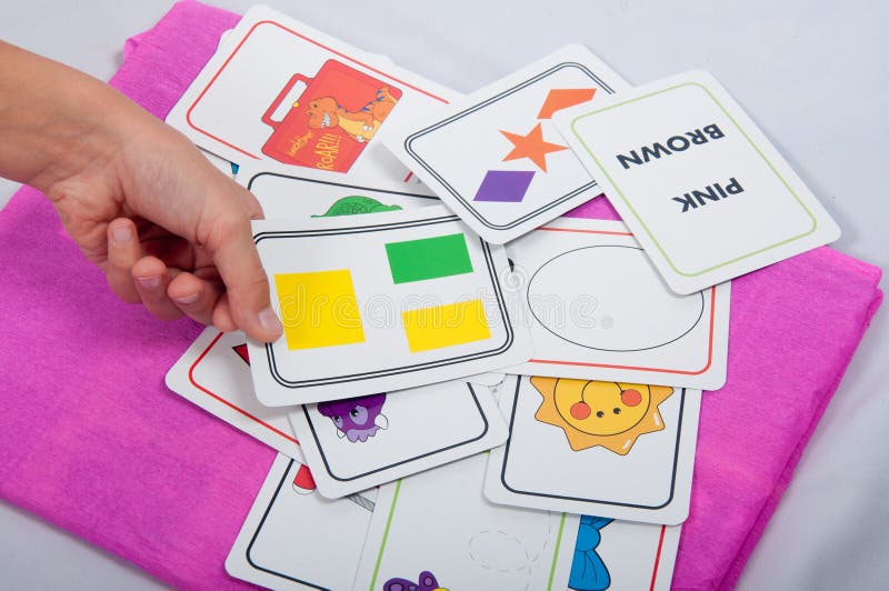 Object cards in hand stock photo. Image of study, education - 58915198