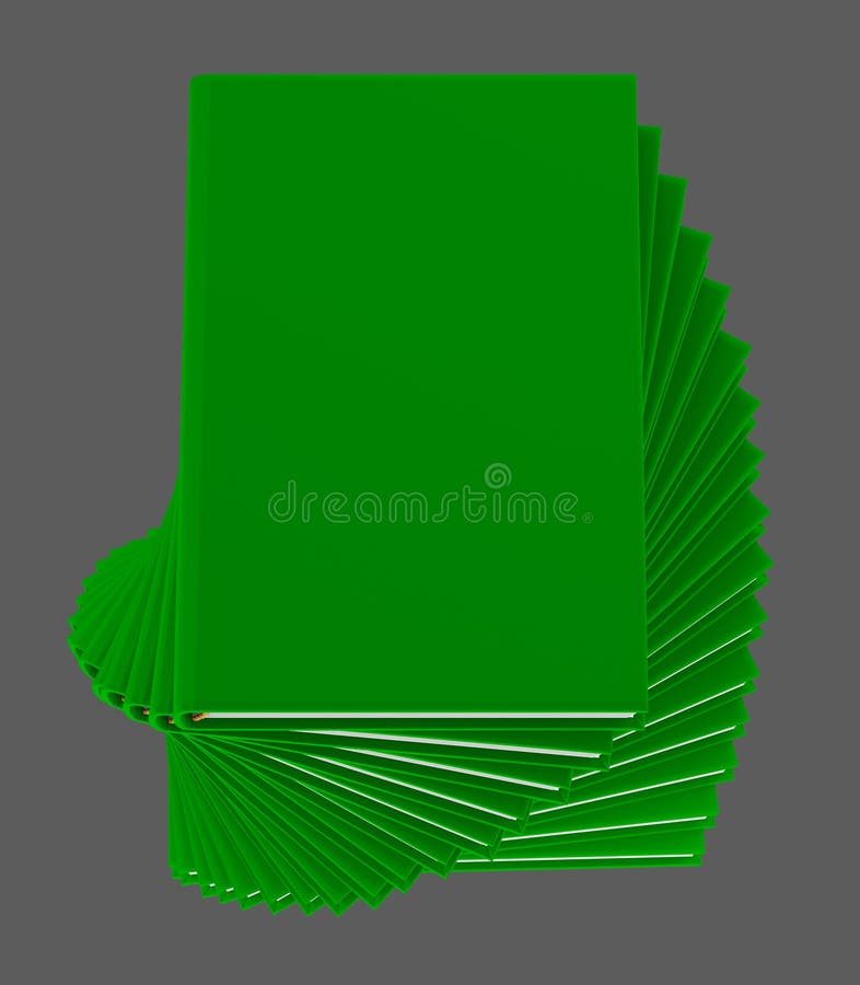 Simple Highly Detailed Spiral Pile of Many Green Books Closed, Symbol ...