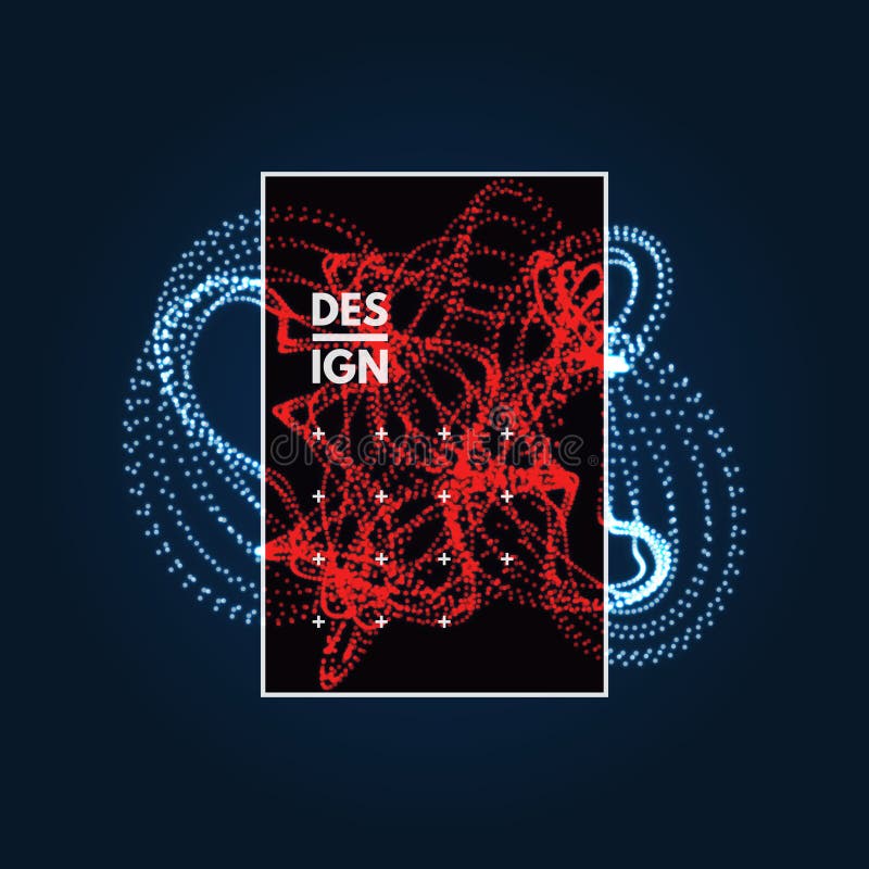 Object with Dots. Molecular Grid. 3d Technology Style with Particle ...