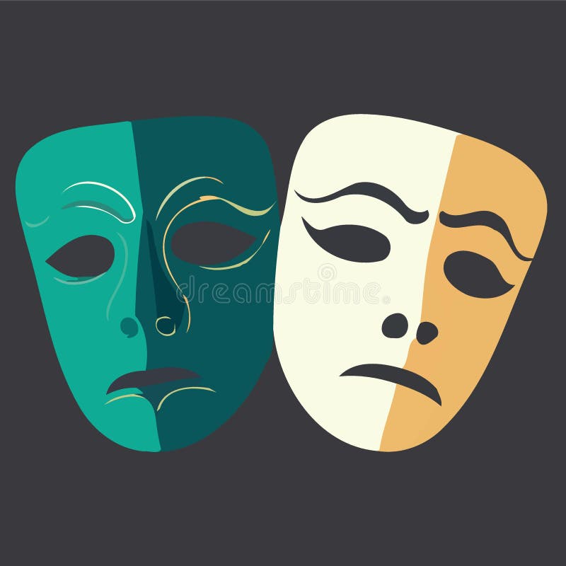 Object Dramatic Theater Masks Stock Vector - Illustration of ...