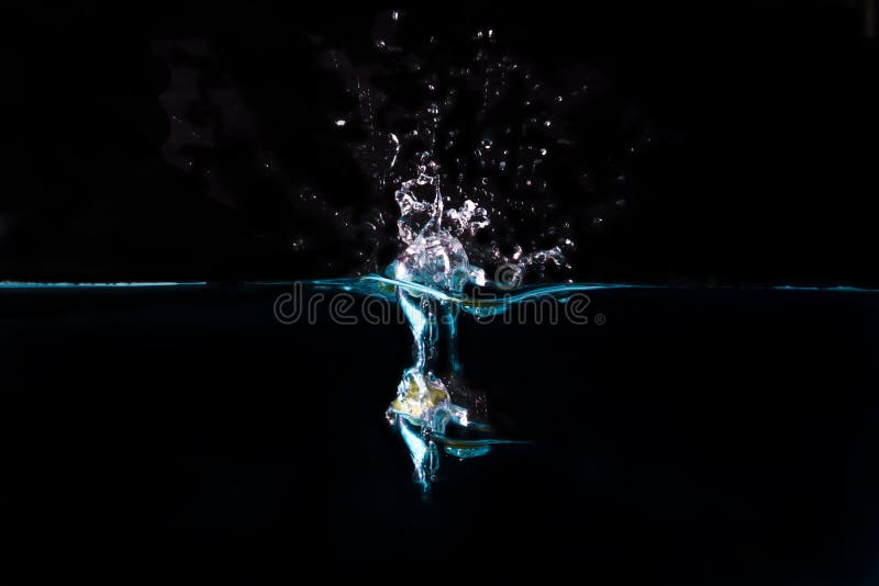 Object Fall into the Blue Water Stock Image - Image of cutting, drink ...