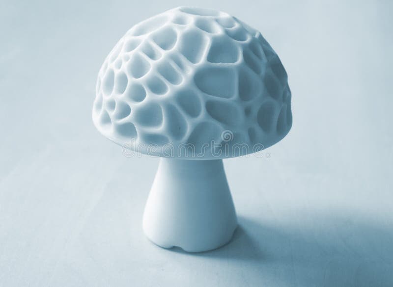 Object Form Mushroom Printed 3D Printer. Three-dimensional Model Stock ...