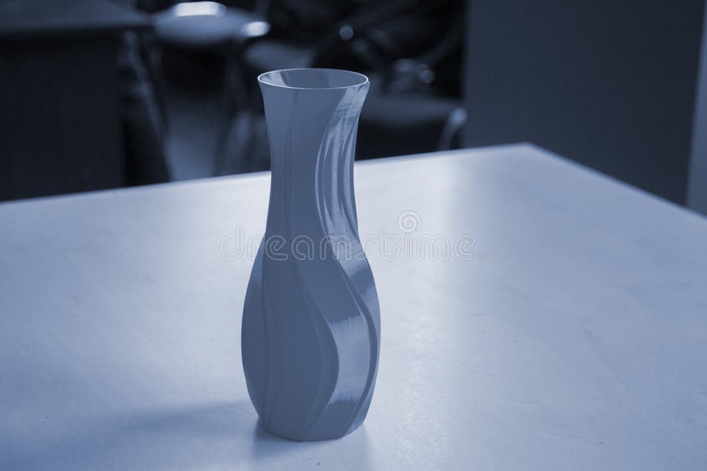 Object Form Vase Printed on a 3D Printer. Three-dimensional Model Stock ...